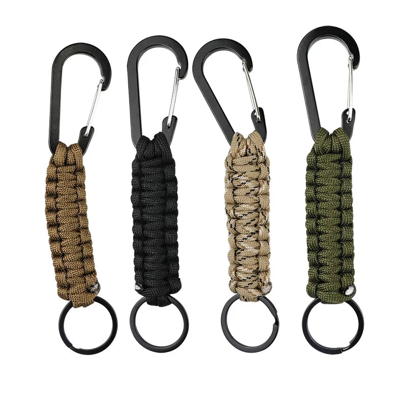 Rope Keychain – Tactical Paracord Survival Key Ring with Carabiner – HOVX